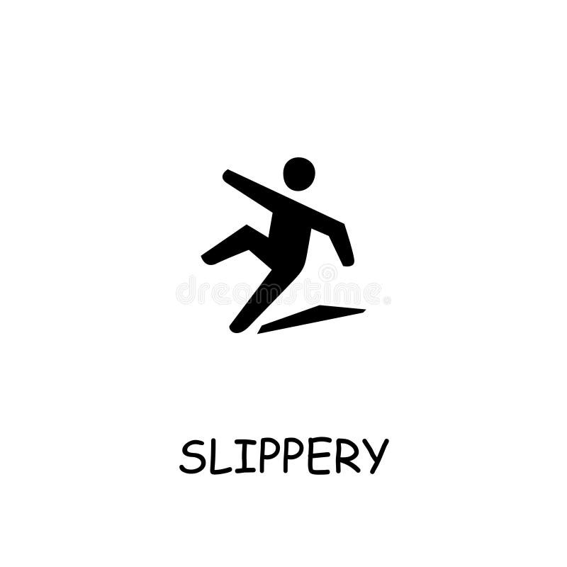Slippery flat vector icon stock illustration. Illustration of attention ...