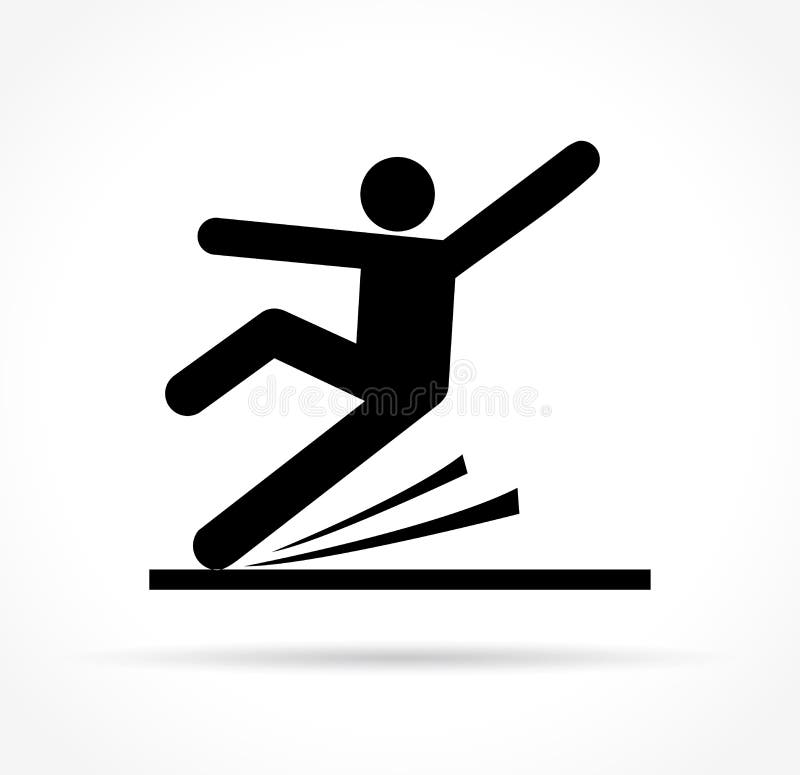 Slippery floor vector icon stock vector. Illustration of downfall ...
