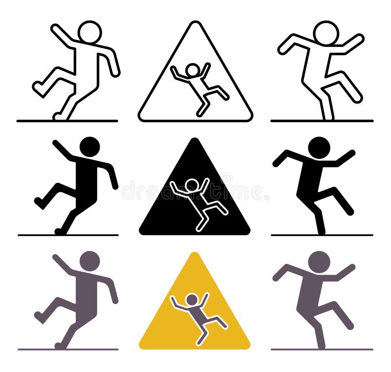 Slippery floor icon vector stock illustration. Illustration of accident ...
