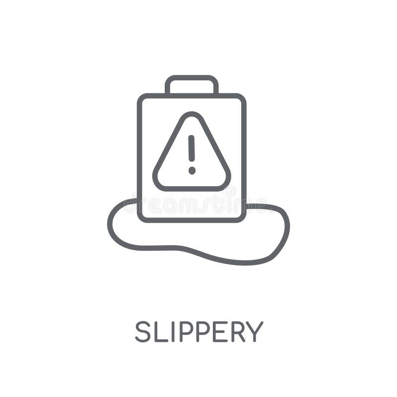 Slippery Linear Icon. Modern Outline Slippery Logo Concept on Wh Stock ...
