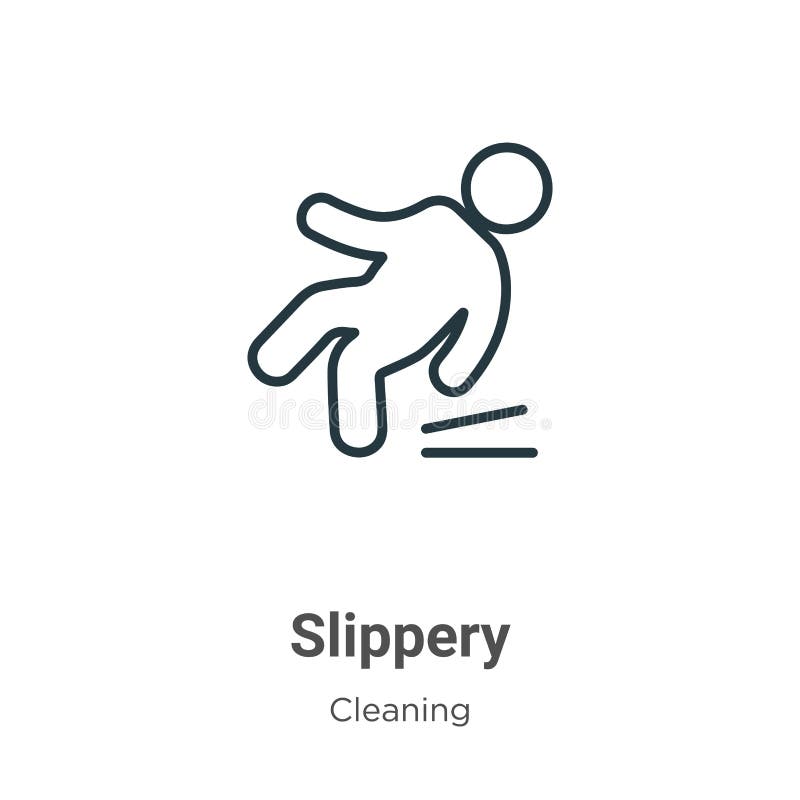 Slippery Outline Icon. Isolated Line Vector Illustration from Traffic ...