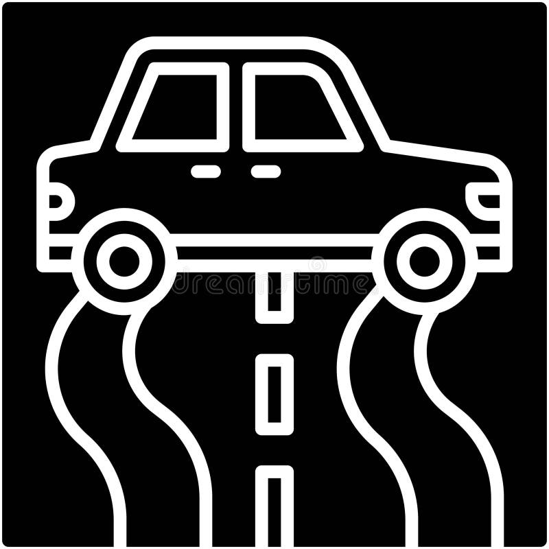 Slippery Road Icon, Car Accident and Safety Related Vector Illustration ...