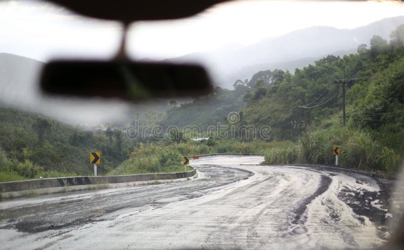 Slippery road stock image. Image of outdoor, mountain - 92353743