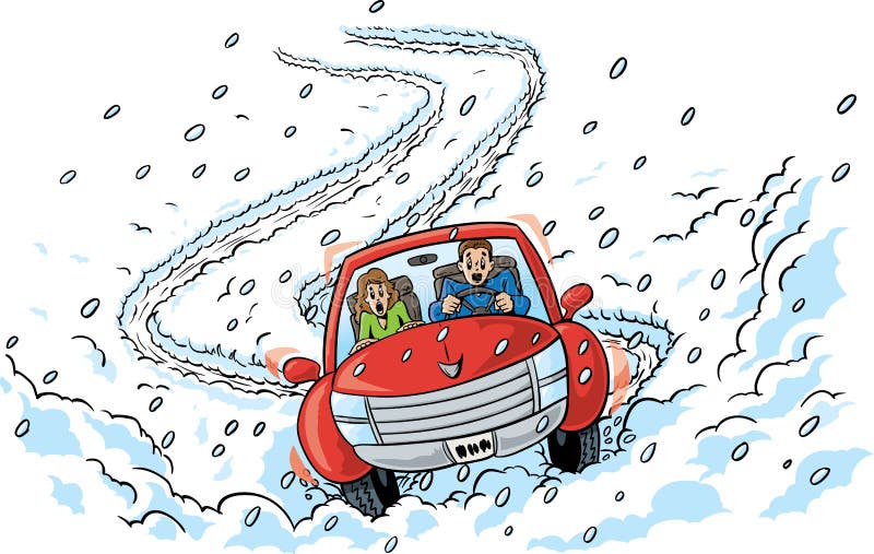 Slippery Roads stock vector. Illustration of winter, road - 28767714