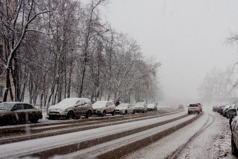 Slippery roads stock image. Image of headlight, visibility - 46836521
