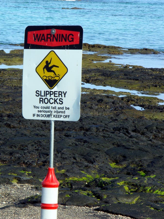 Slippery Rocks Sign stock photo. Image of signs, danger - 693106