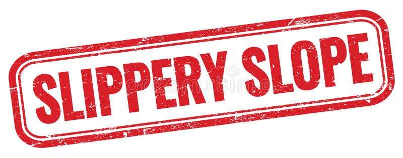 SLIPPERY SLOPE Text on Black Grungy Rectangle Stamp Stock Illustration ...