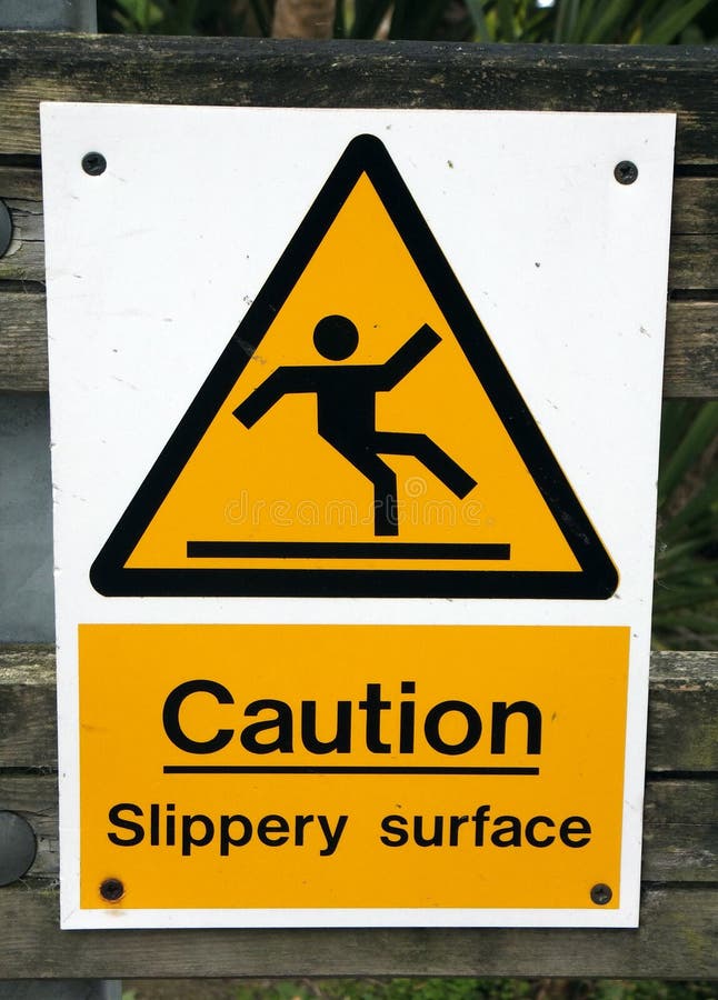 Slippery Surface Caution Sign Stock Image - Image of symbol, prevention ...