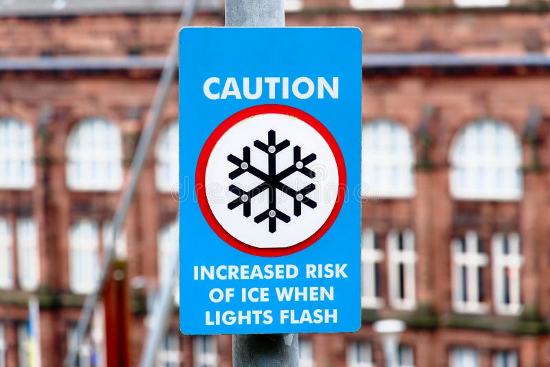 Slippery Surface Due To Ice Caution Sign Stock Image - Image of safe ... Slippery Surface Due To Ice Caution Sign Stock Image - Image of safe ...