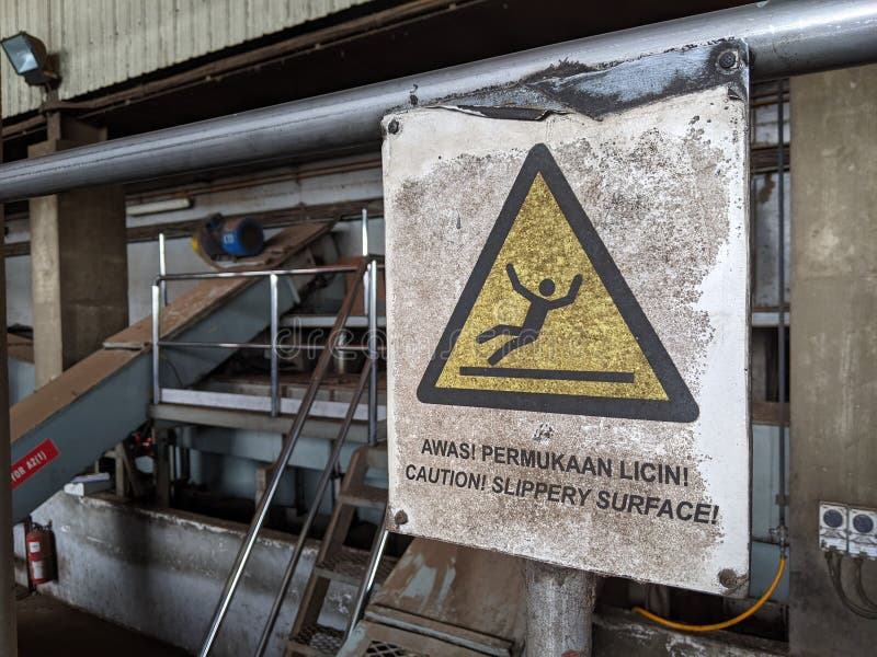 Warning Signs Placed in the Work Area. Stock Image - Image of plastic ...