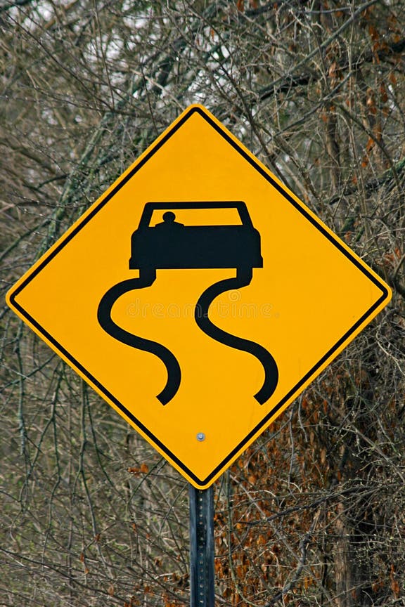 Slippery when Wet Sign stock image. Image of weather, automobile - 2798675