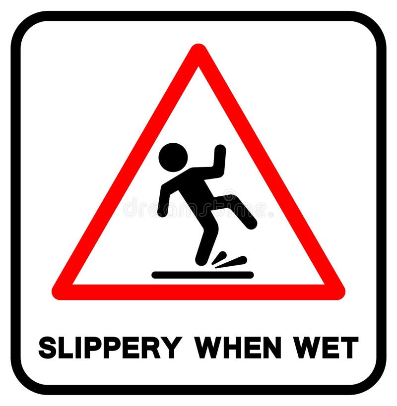 Slippery when Wet Symbol Sign,Vector Illustration, Isolate on White ...