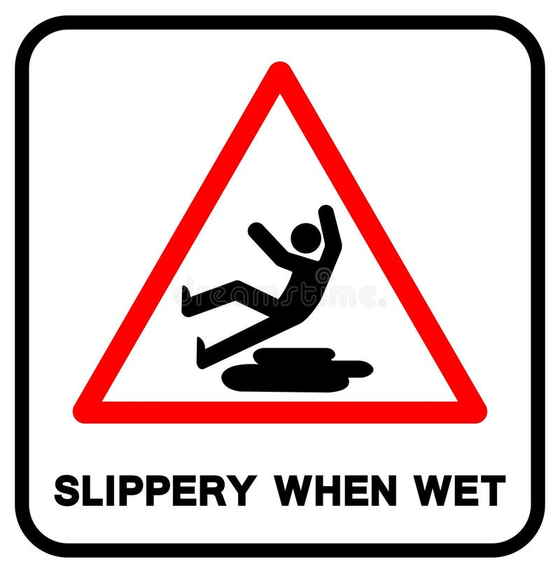 Slippery When Wet Symbol Signvector Illustration Isolate On White Background Label Eps10
