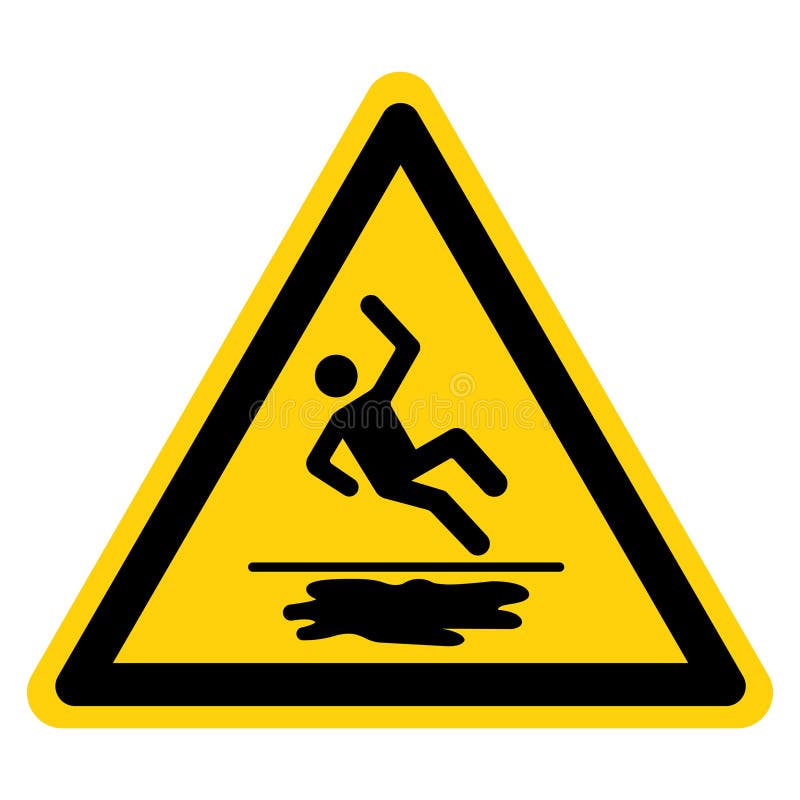 Slippery When Wet Symbol Signvector Illustration Isolated On White Background Label Eps10