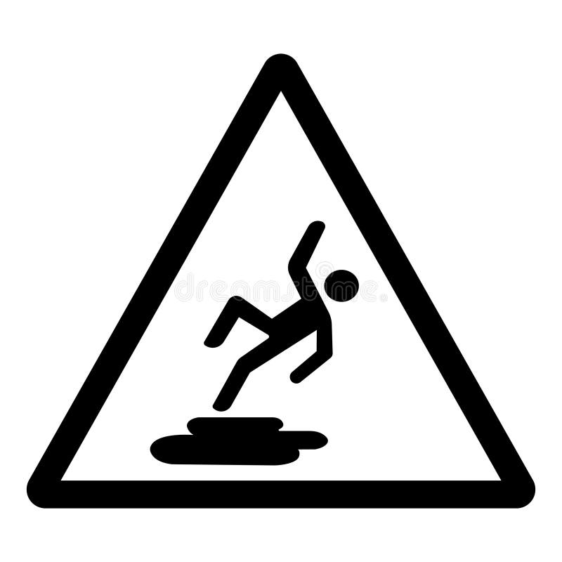 Slippery when Wet Symbol Sign,Vector Illustration, Isolated on White ...