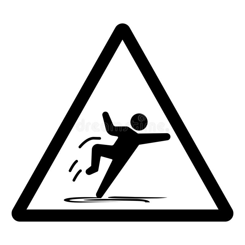 Slippery when Wet Symbol Sign,Vector Illustration, Isolated on White ...
