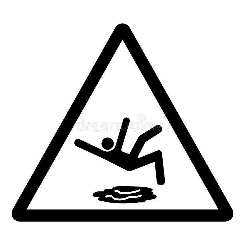 Slippery when Wet Symbol Sign,Vector Illustration, Isolated on White ...