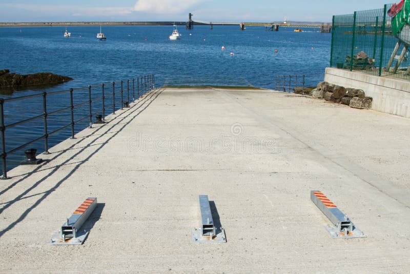 Slipway open. stock image. Image of concrete, pots, railings - 24593837