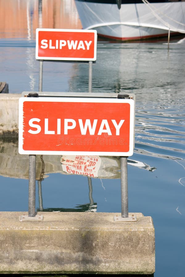 Slipway Sign for Boats and Jet Ski Stock Photo - Image of slip, warning ...