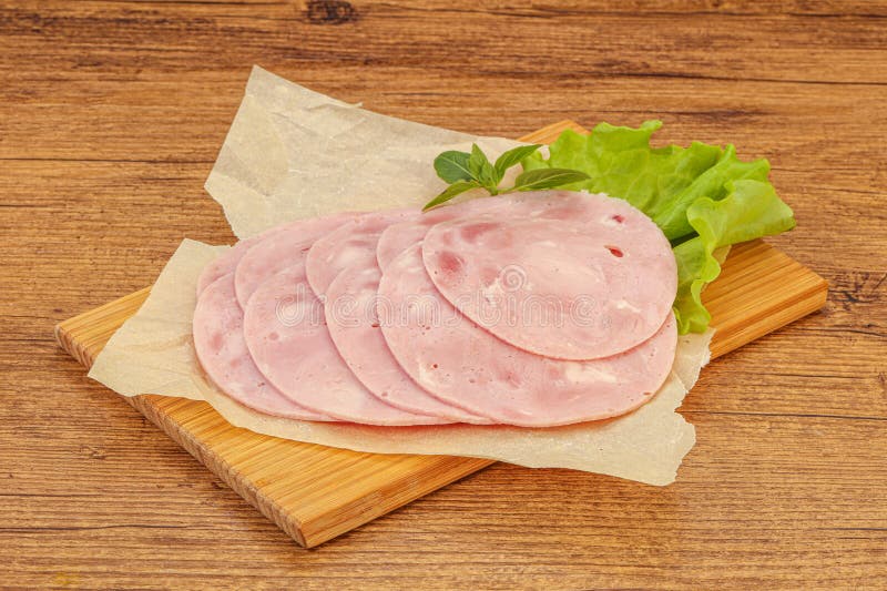 Slised Ham Snack Over Board Stock Photo - Image of meal, food: 197699024