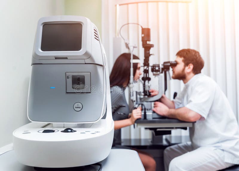 Slit Lamp Examination. Biomicroscopy of the Anterior Eye Segment Stock ...
