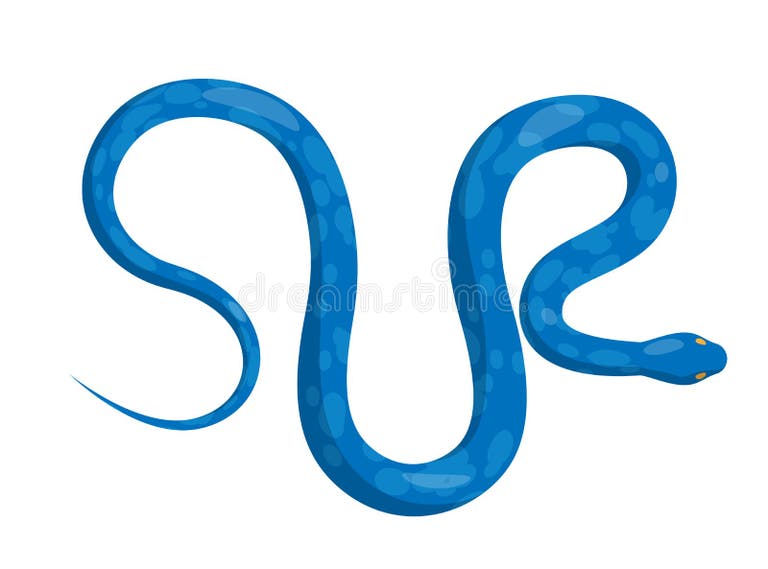 Slither Blue Python Snake Top View Vector Icon Stock Vector ...