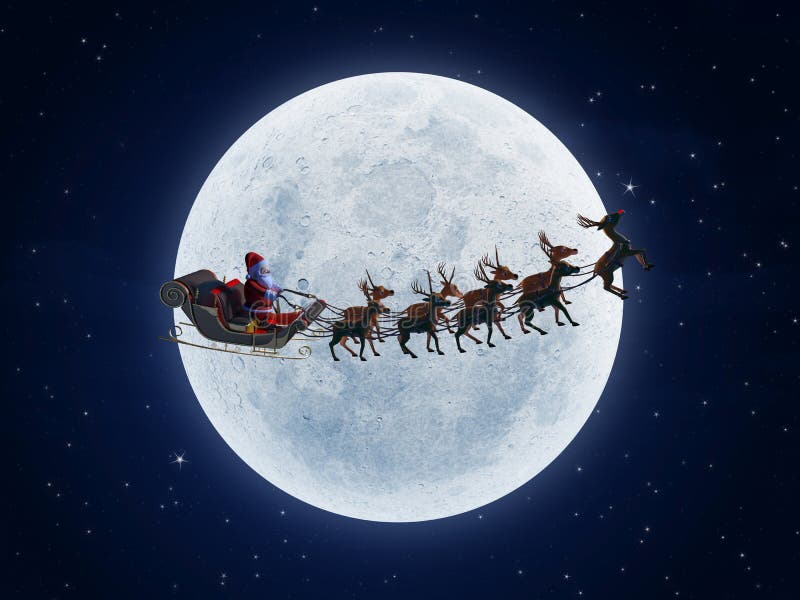 La slitta di Babbo Natale illustrazione di stock. Illustrazione di ...