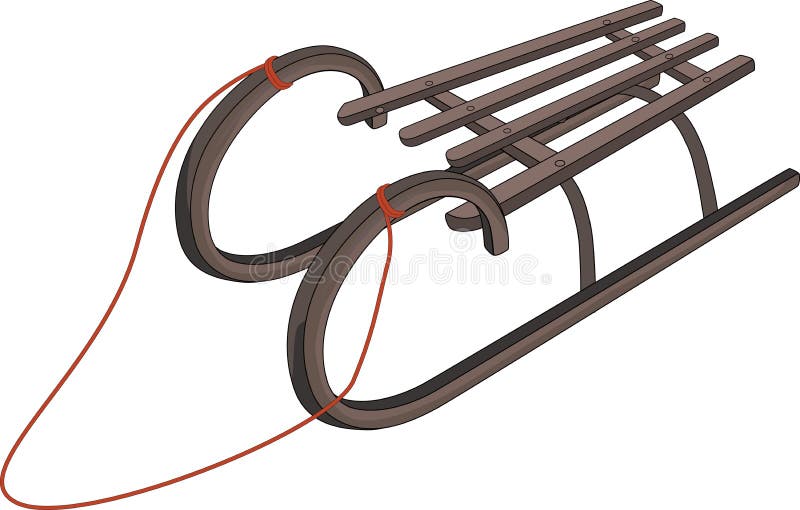 Slitta. Cartone animato illustrazione vettoriale. Illustrazione di ...