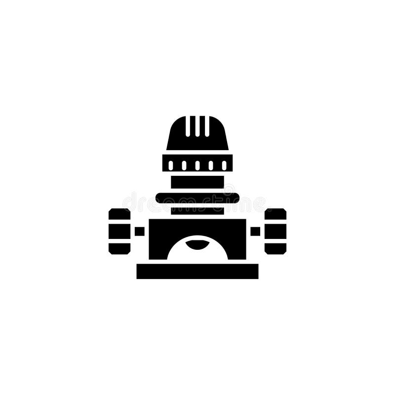 Slitting Machine Black Icon Concept. Slitting Machine Flat Vector ...