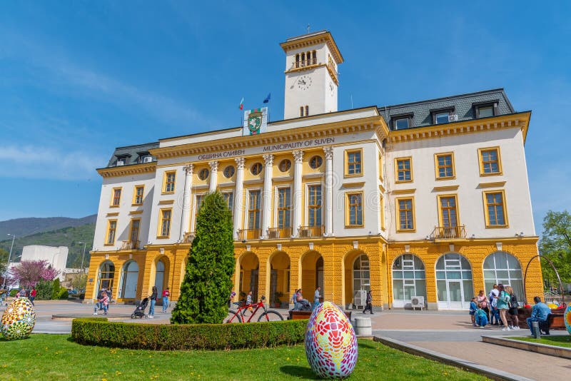 Sliven, Bulgaria, April 23, 2022: Municipality Building in Slive ...