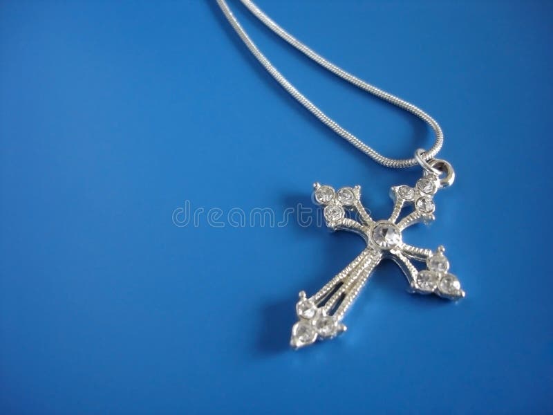 Sliver Cross and Chain stock photo. Image of symbol, diamond - 2481874