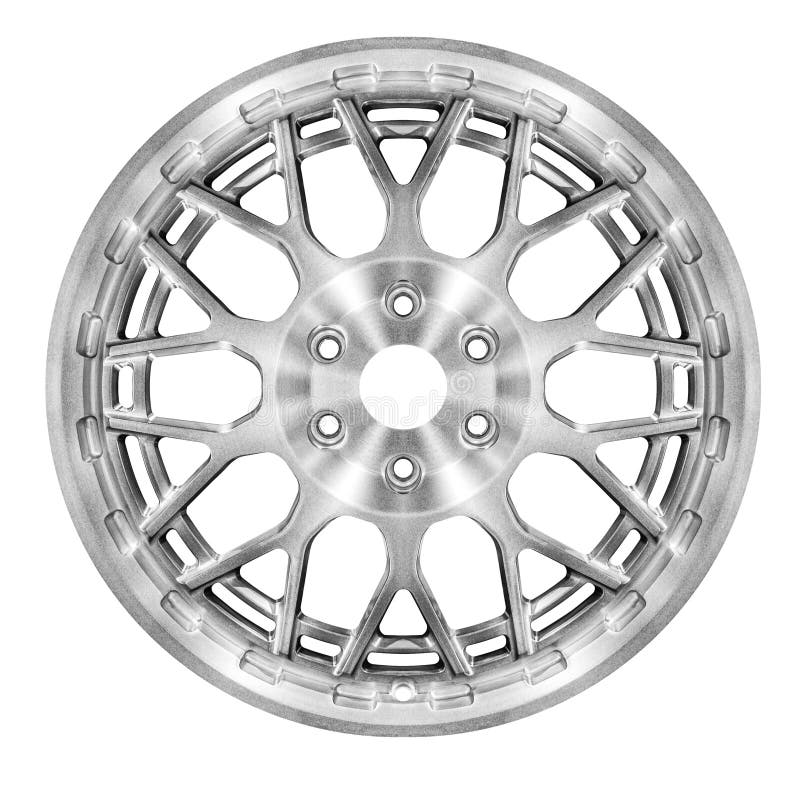 Sliver Shiny Car Wheel Isolated on White Background with Clipping Path ...