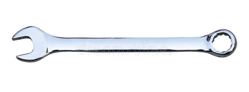 Sliver Shiny Wrench Isolated on White Background with Clipping Path ...