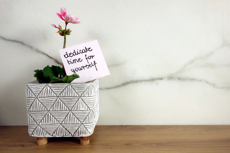 Slogan Dedicate Time for Yourself Handwritten on Sticky Note Stock ...
