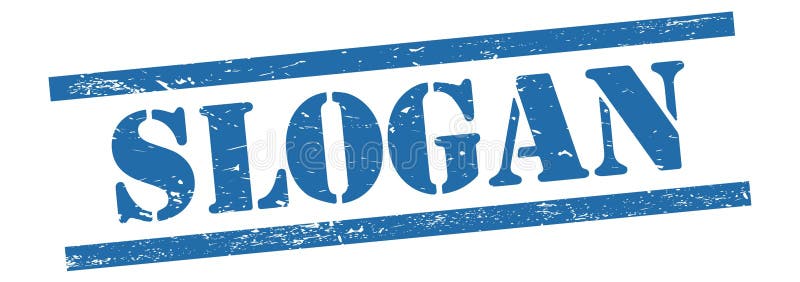 SLOGAN Text on Blue Grungy Lines Stamp Stock Illustration ...