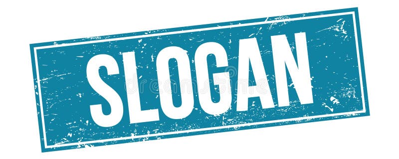 SLOGAN Text on Blue Grungy Rectangle Stamp Stock Illustration ...