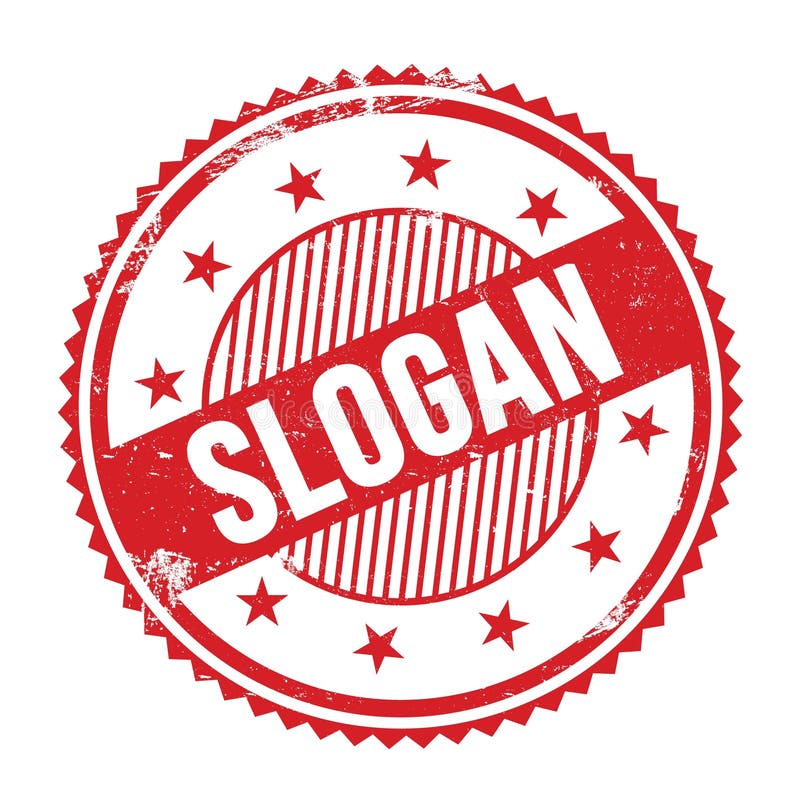 SLOGAN Text Written on Red Grungy Round Stamp Stock Illustration ...