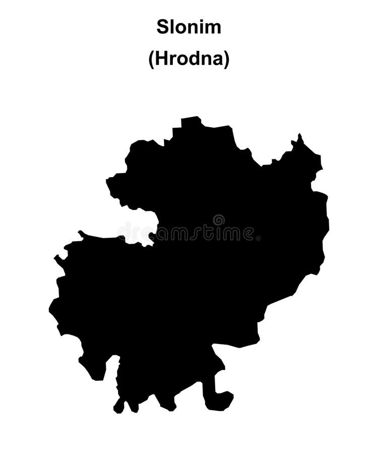 Slonim outline map stock vector. Illustration of contour - 371635093