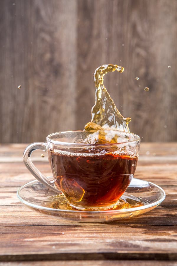 Slop out tea in mug stock image. Image of plant, glass - 84340509