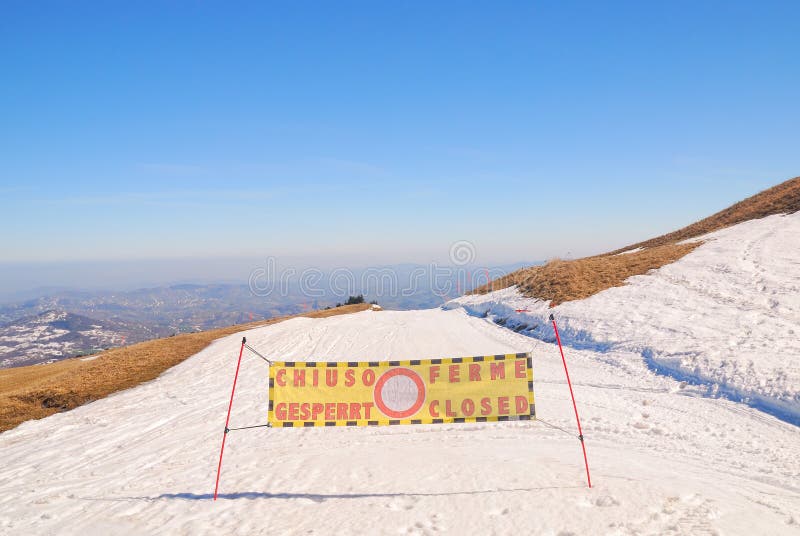 Slope closed stock image. Image of snow, road, sport - 31576537