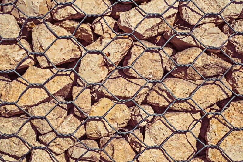 Slope and Earth Retention Wall Management with Rocks Stock Photo ...