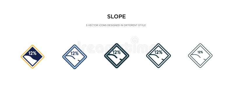 Slope Icon in Different Style Vector Illustration. Two Colored and ...