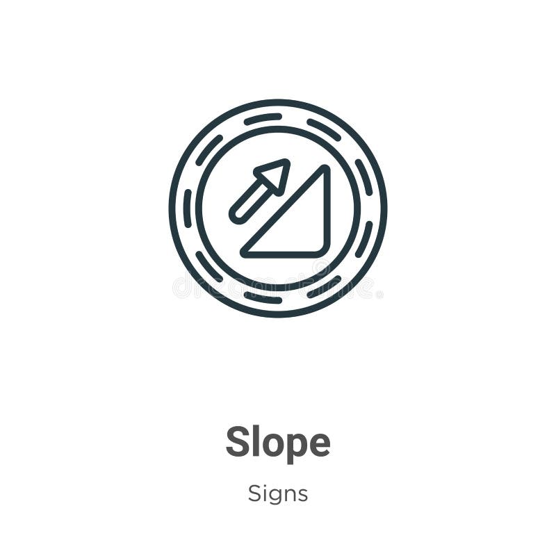 Slope Outline Vector Icon. Thin Line Black Slope Icon, Flat Vector ...