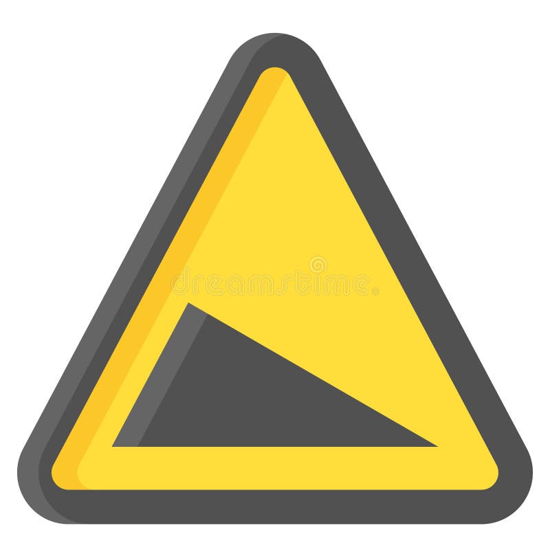 Slope Sign Icon, Traffic Sign Vector Stock Vector - Illustration of ...
