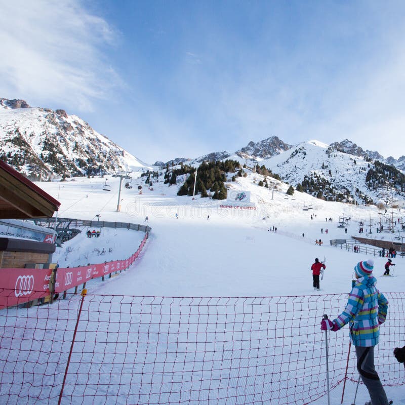 Slope on the skiing resort editorial photography. Image of cold - 55061952
