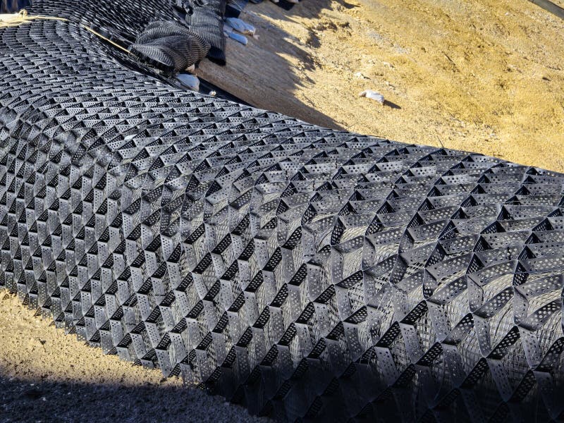 Slope Stabilization with Shotcrete and Geosynthetic Materials Stock ...