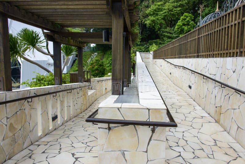 Slope Walkway stock image. Image of ascending, wooden - 27194313