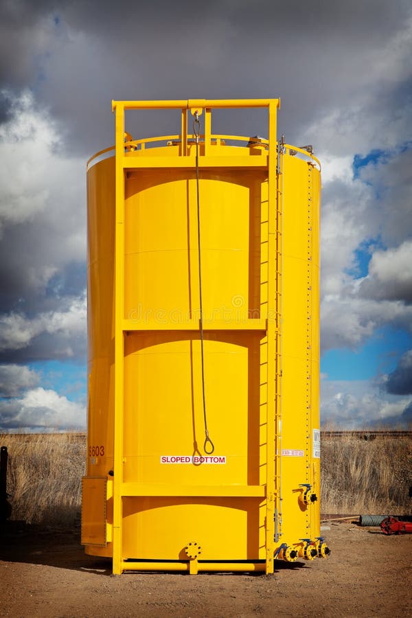 Sloped Bottom Oil Storage Tank Stock Photo - Image of coated ...
