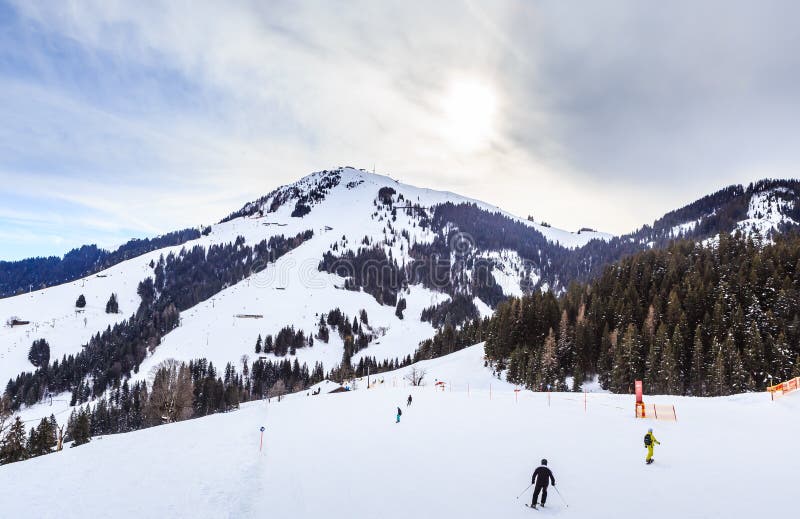 On the Slopes of the Ski Resort Soll, Tyrol Editorial Photography ...