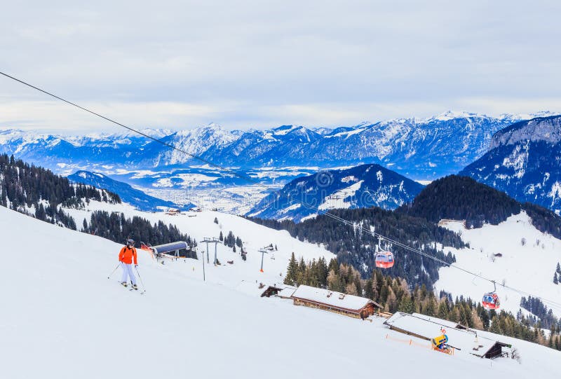 On the Slopes of the Ski Resort Soll, Tyrol Editorial Stock Image ...